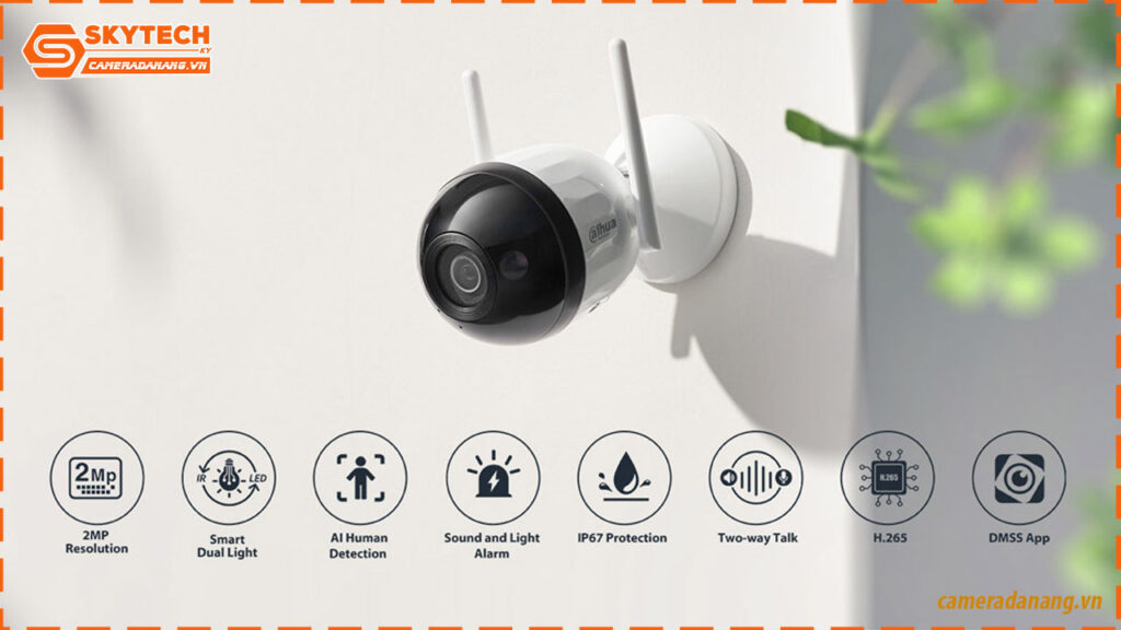 Camera IP Wifi Dahua ngoài trời cố định DH-F2C-PV