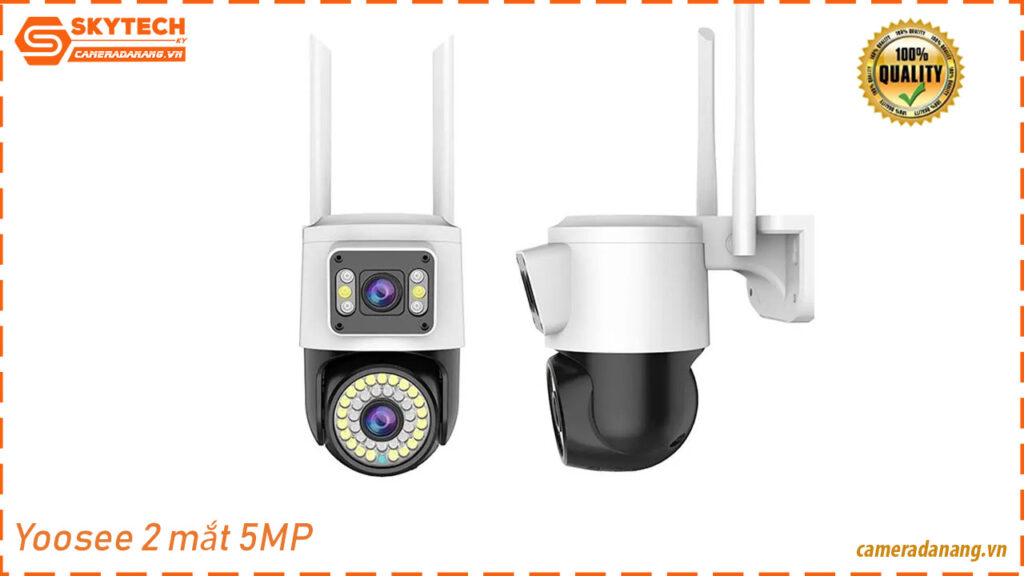 Camera Yoosee 2 mắt ngoài trời 5MP xoay 360
